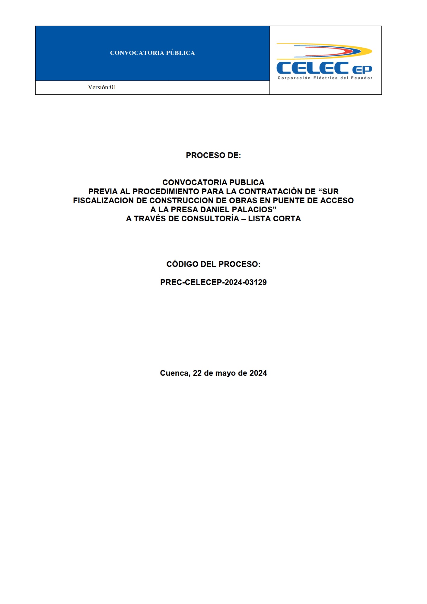 » La Unidad de Negocio CELEC SUR convoca a la Consultoría- Lista Corta ...